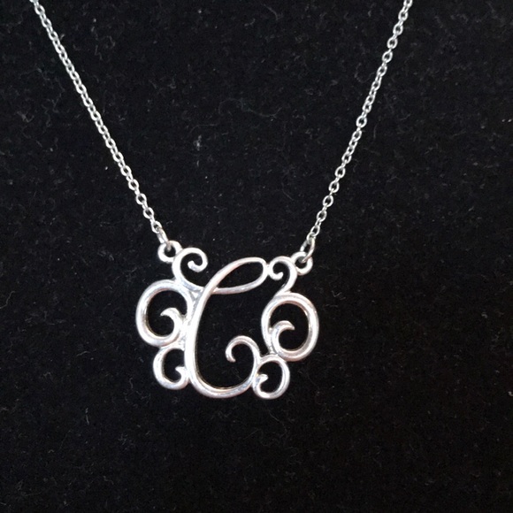 Jewelry | Vintage C Monogram Fancy Scroll Letter Necklace | Poshmark